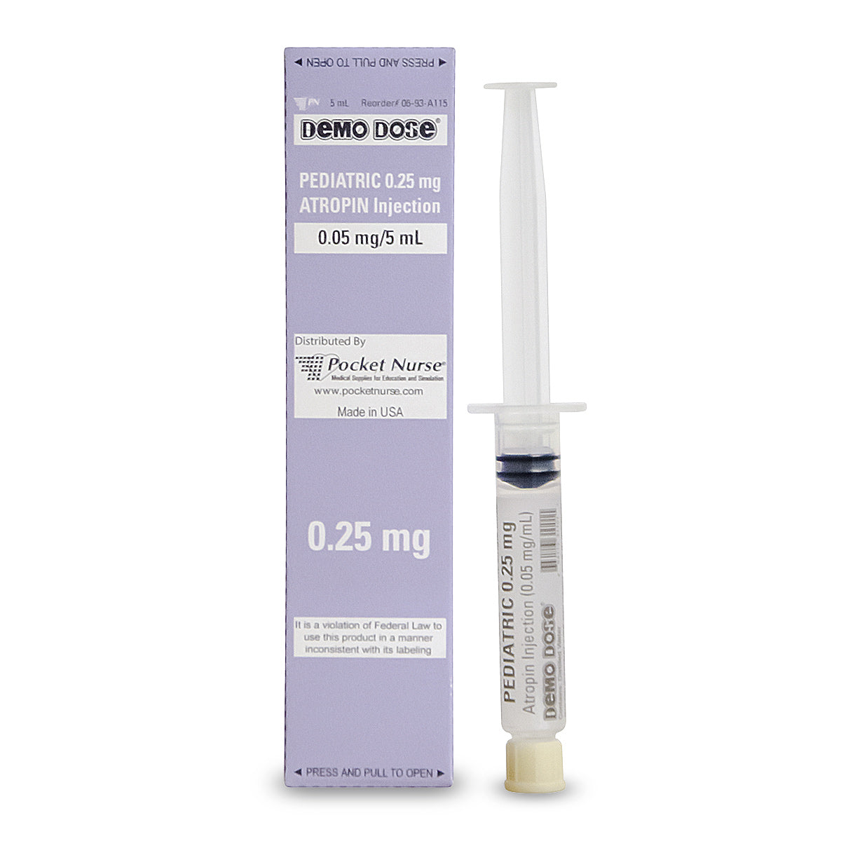 Simulated Pediatric Atropine Prefilled Syringe for PALS Training ...