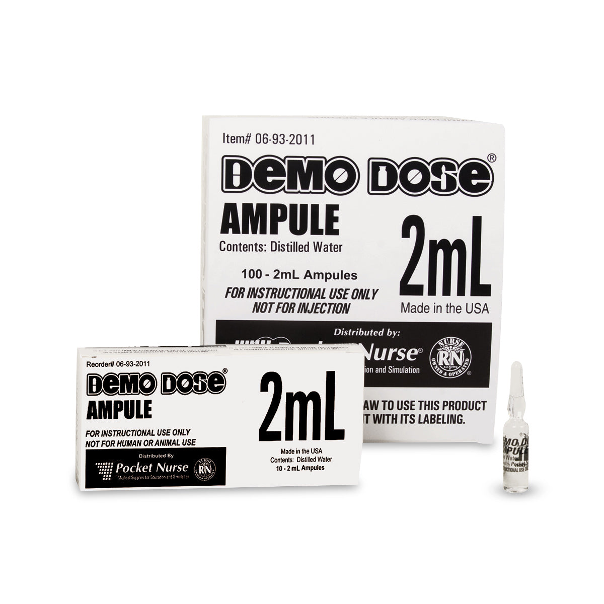 Demo Dose® Clear Ampule - 2 ml – Nasco Healthcare