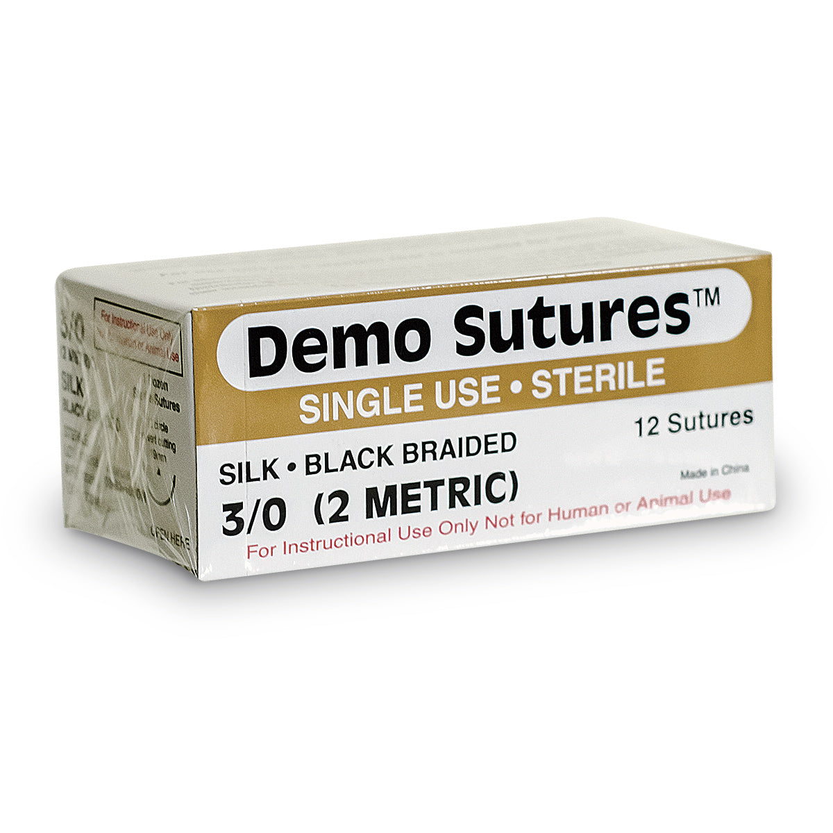 Demo Sutures - Size 3/0 with 1/2 Circle Curved Cutting Needle (19 mm ...